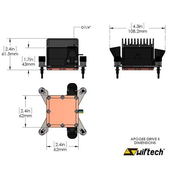 Swiftech Apogee Drive II - LGA 1155/1156/1366 - køb hos CoolerKit.dk