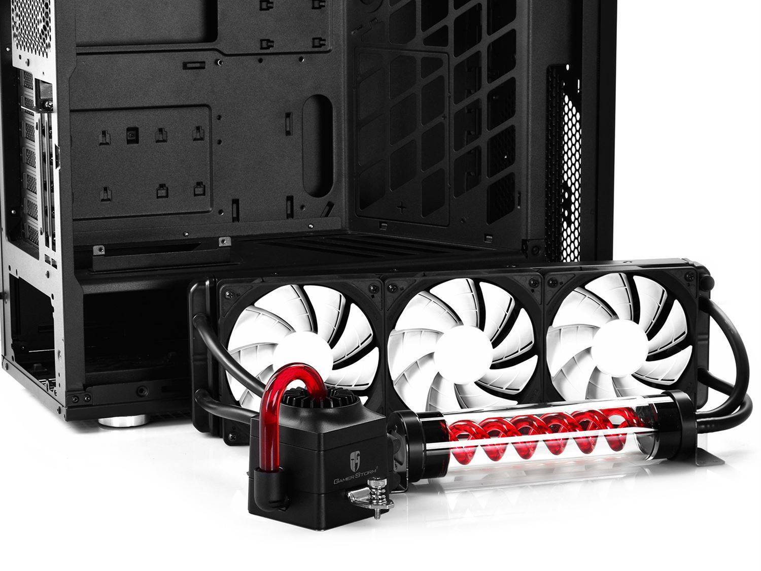 Deepcool GENOME II ATX Kabinet med vandkøling - Sort/Rød - køb hos ...